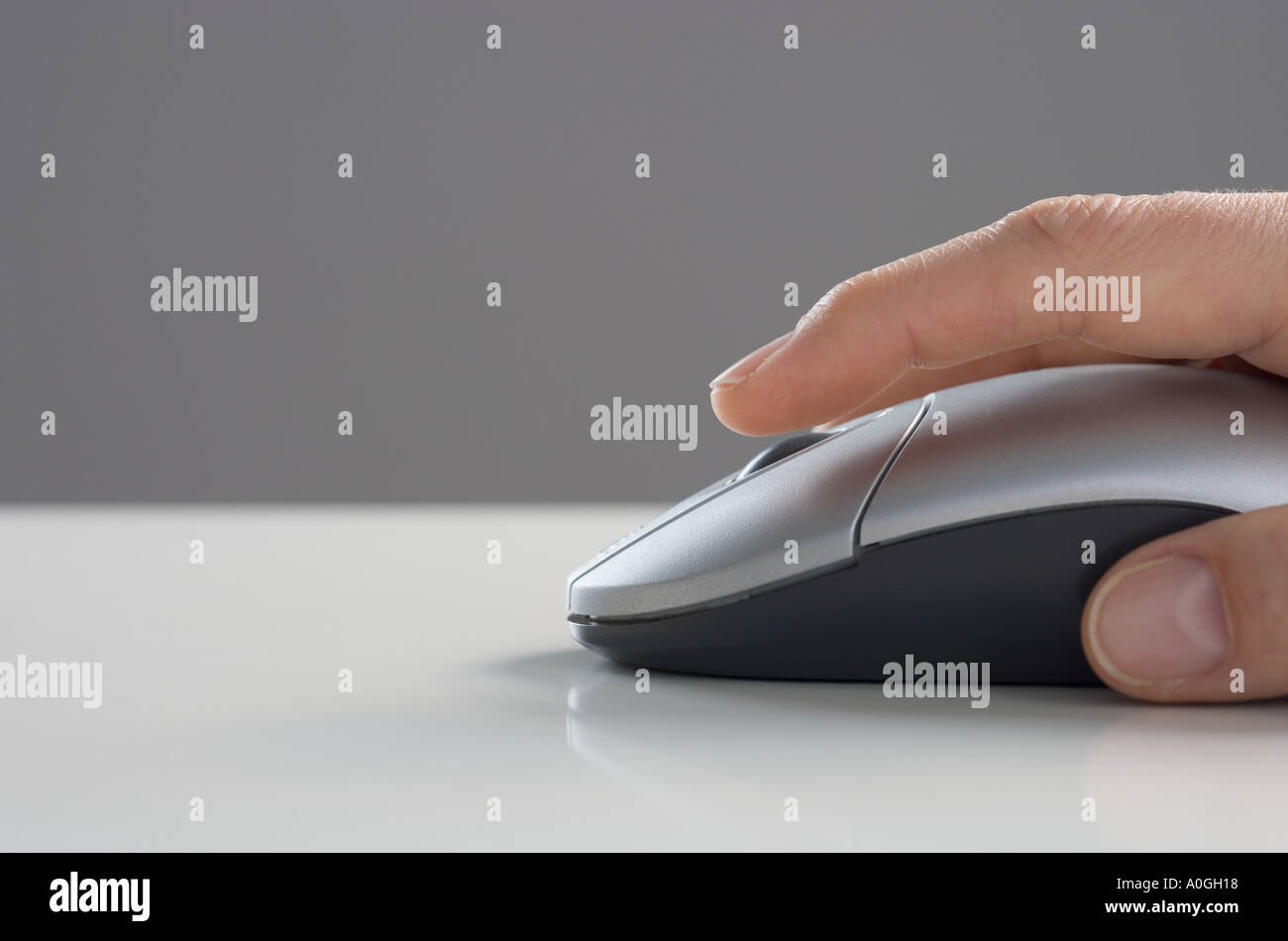 Profile of hand on mouse Stock Photo - Alamy