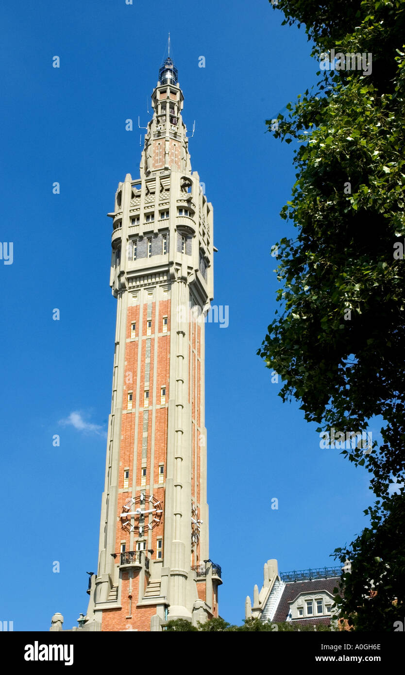 Town Hall clock tower Lille France Stock Photo - Alamy