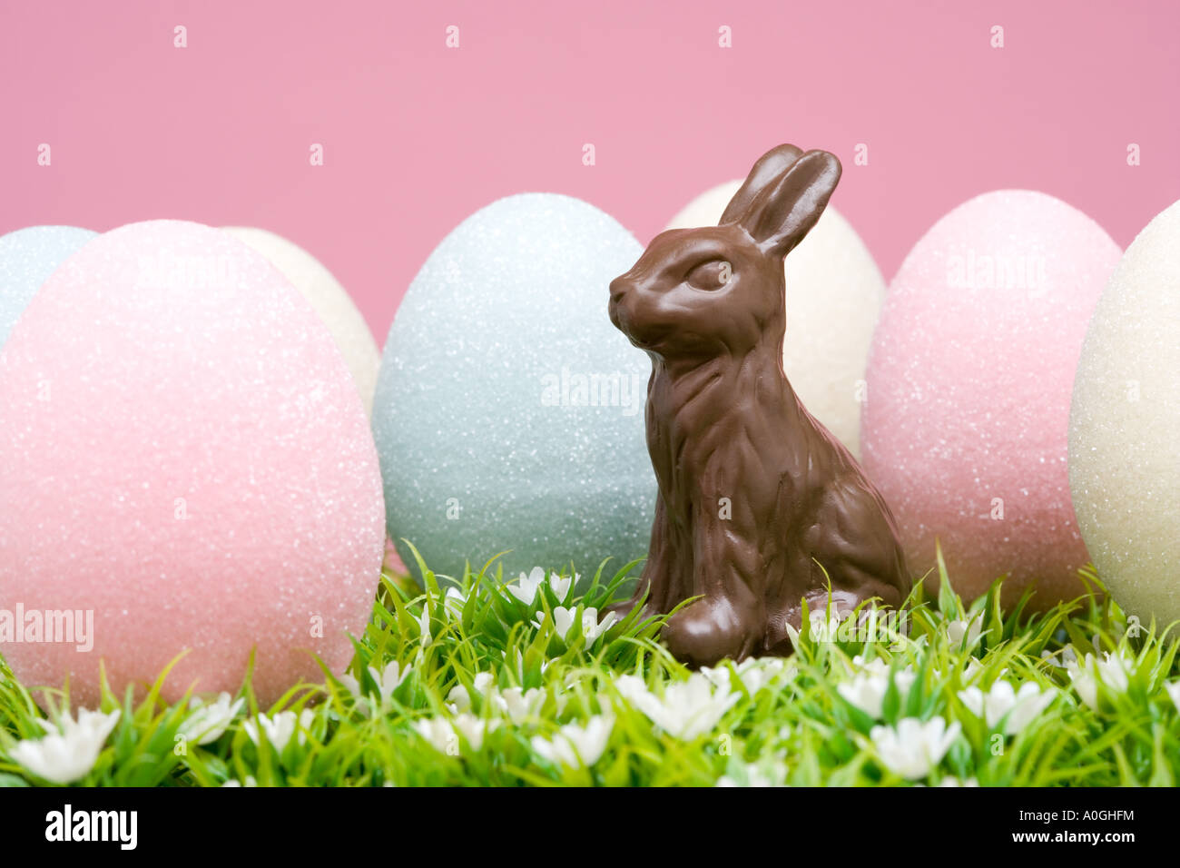 Easter bunny and eggs Stock Photo - Alamy