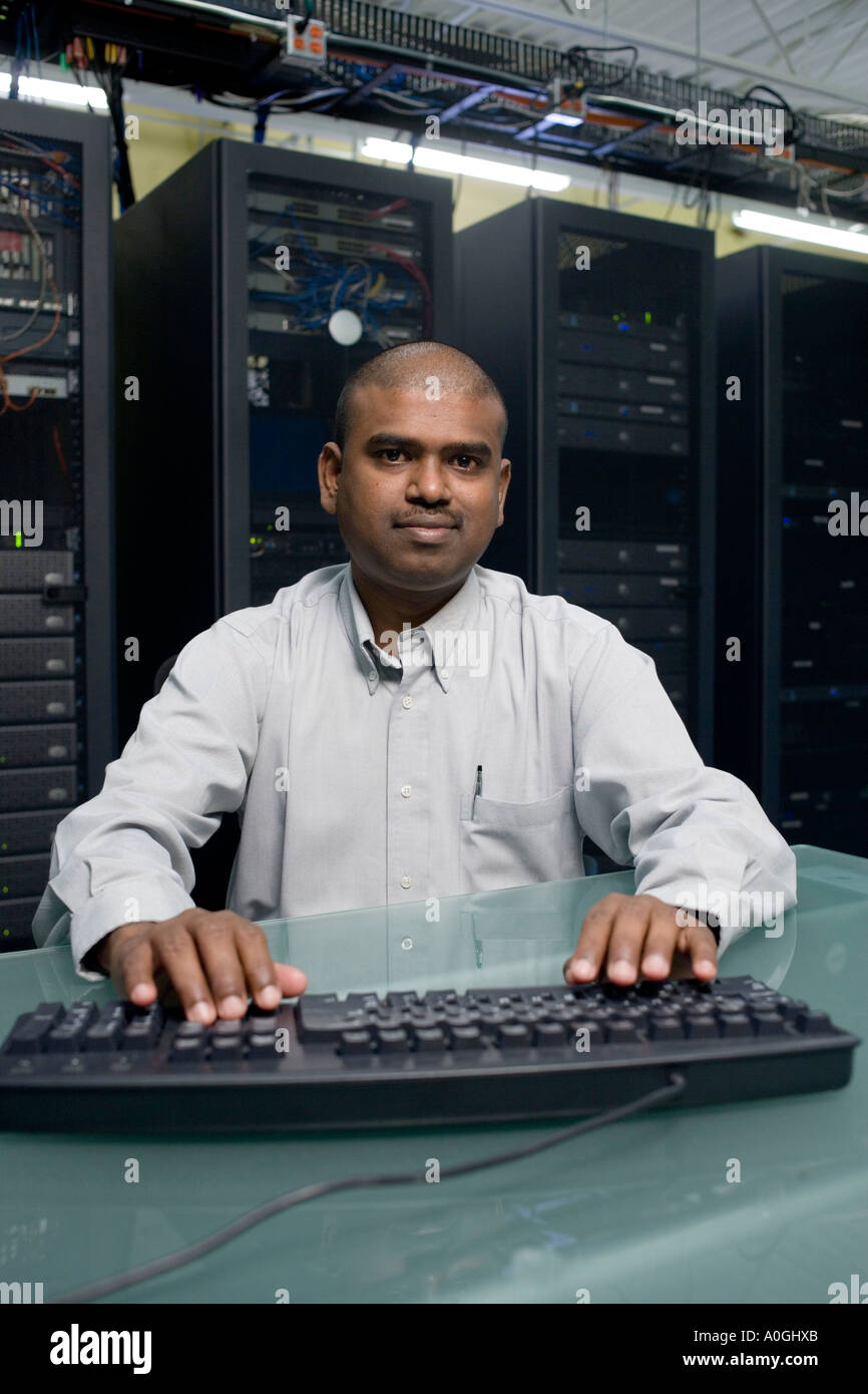 Indian technician working in server hi-res stock photography and images ...