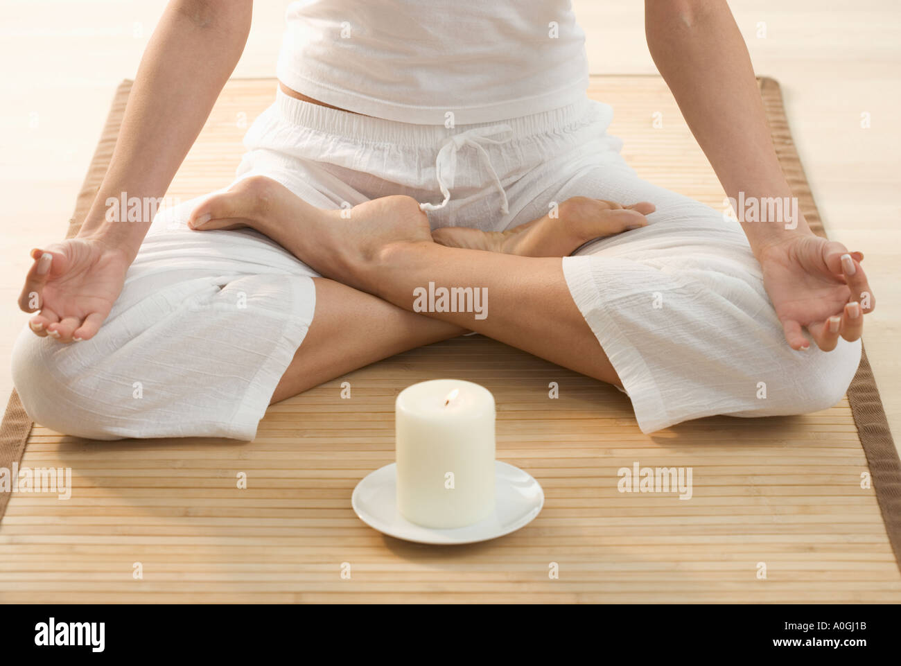 Torso of person doing yoga Stock Photo - Alamy