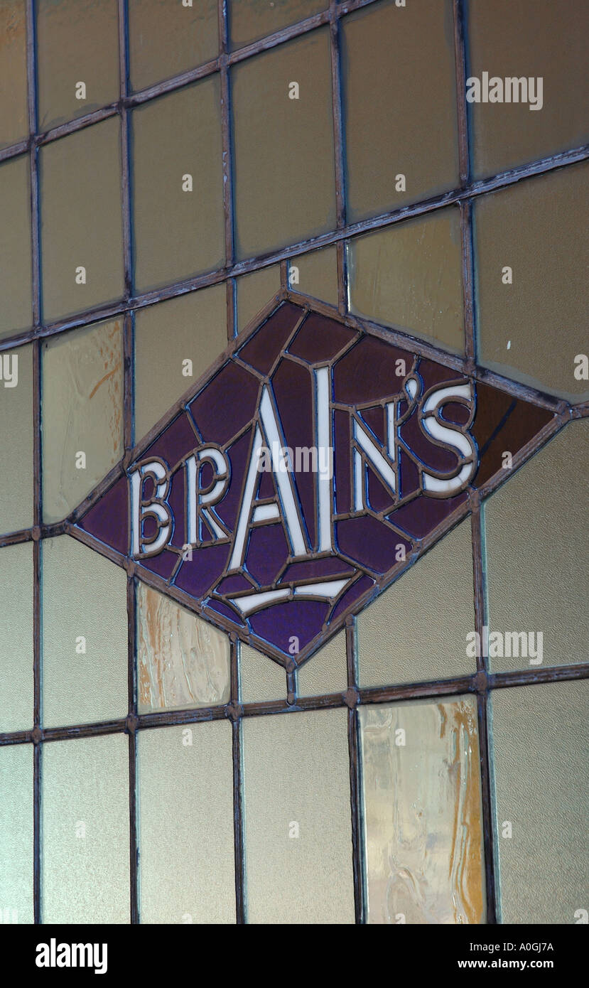 Brains beer sign Stock Photo - Alamy