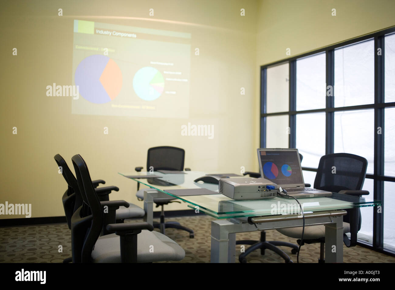 Laptop and projection equipment in a conference room Stock Photo - Alamy