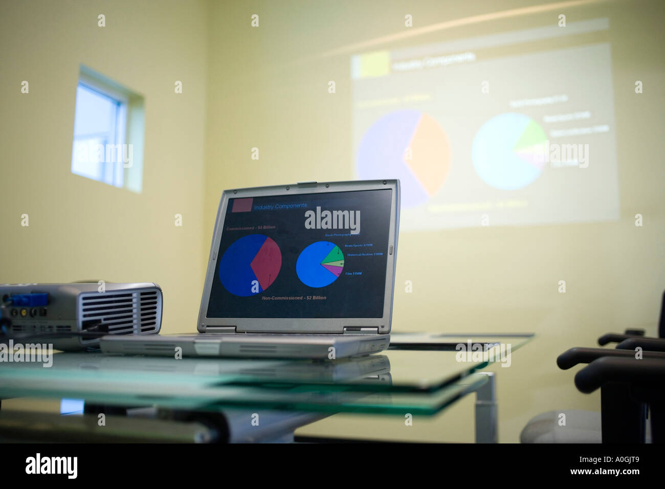 Laptop and projection equipment in a conference room Stock Photo - Alamy
