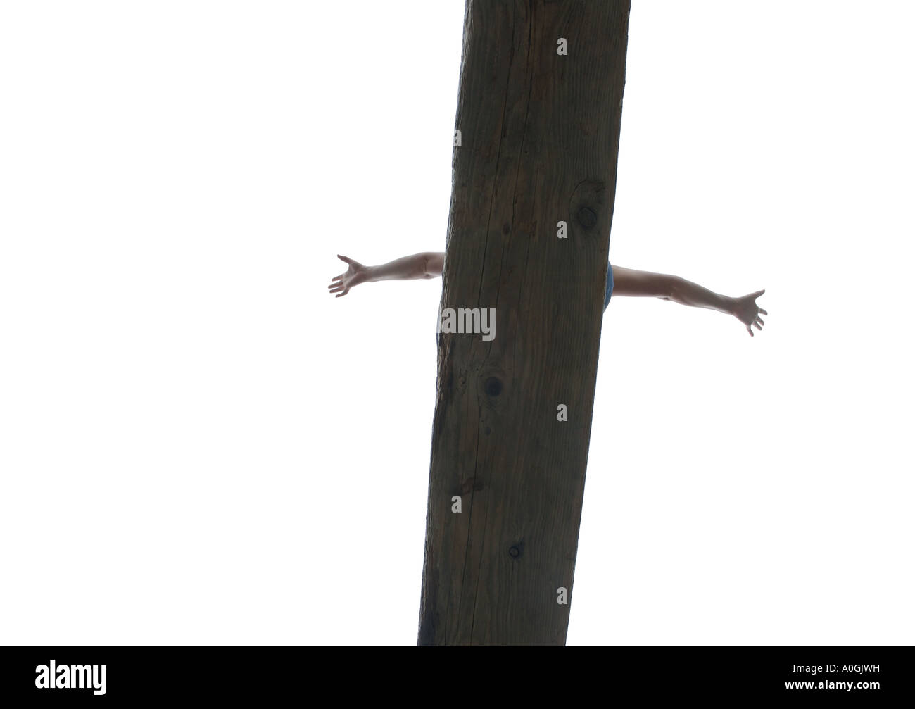 Balance on log with hands outstreched Stock Photo - Alamy
