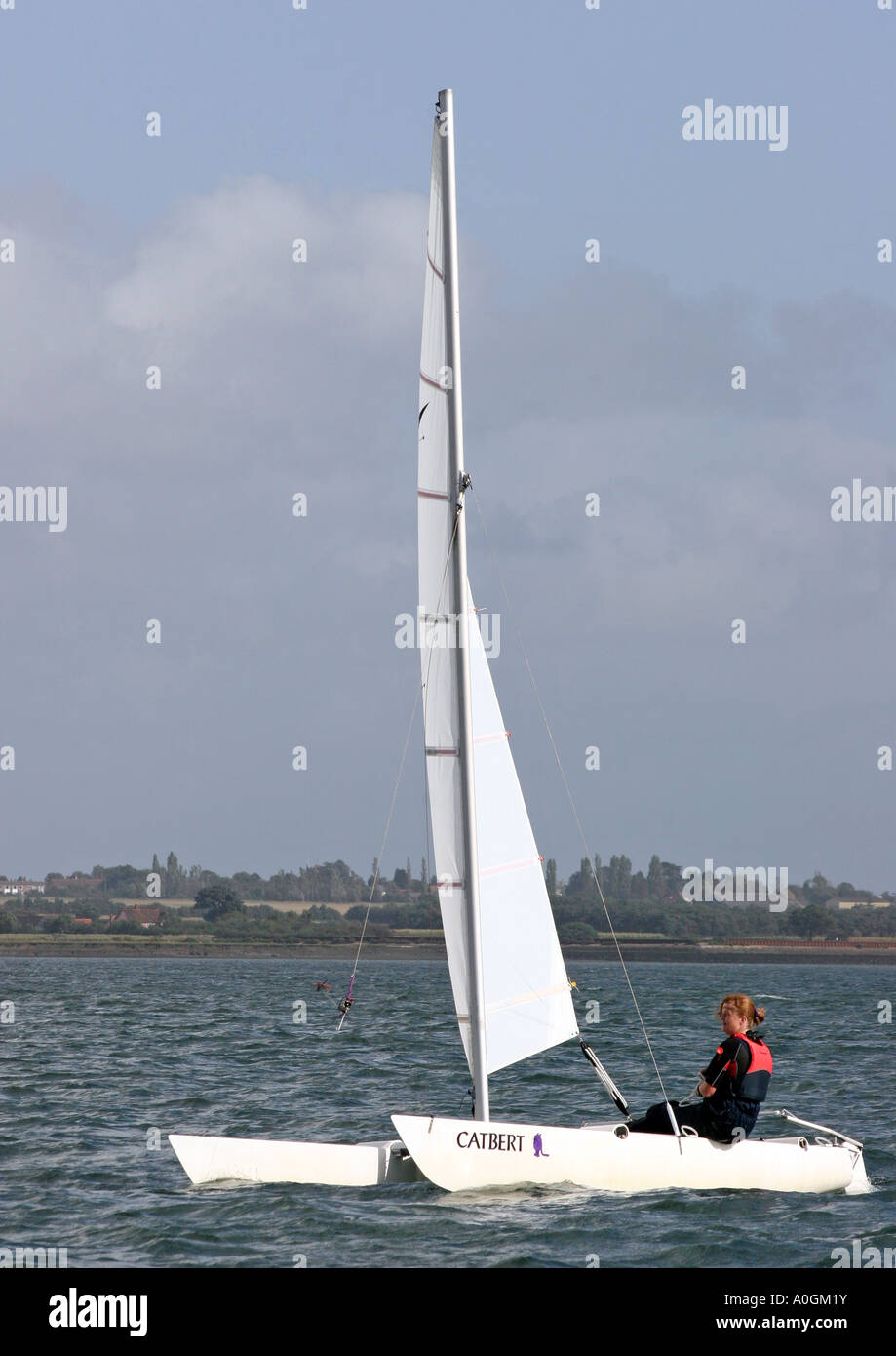 Catbert Catamaran twin hull Stock Photo - Alamy
