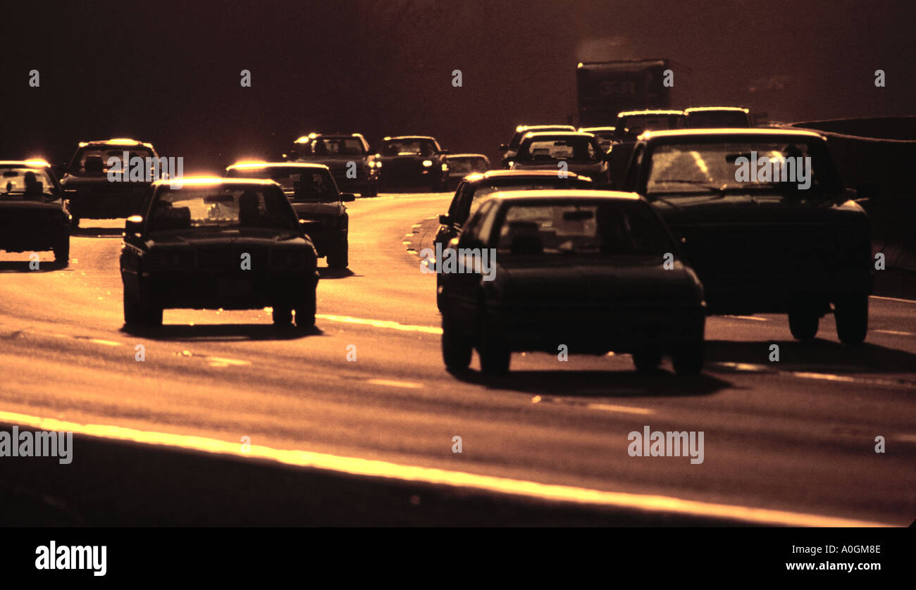 after work evening Traffic on interstate 75 highway system in the USA ...