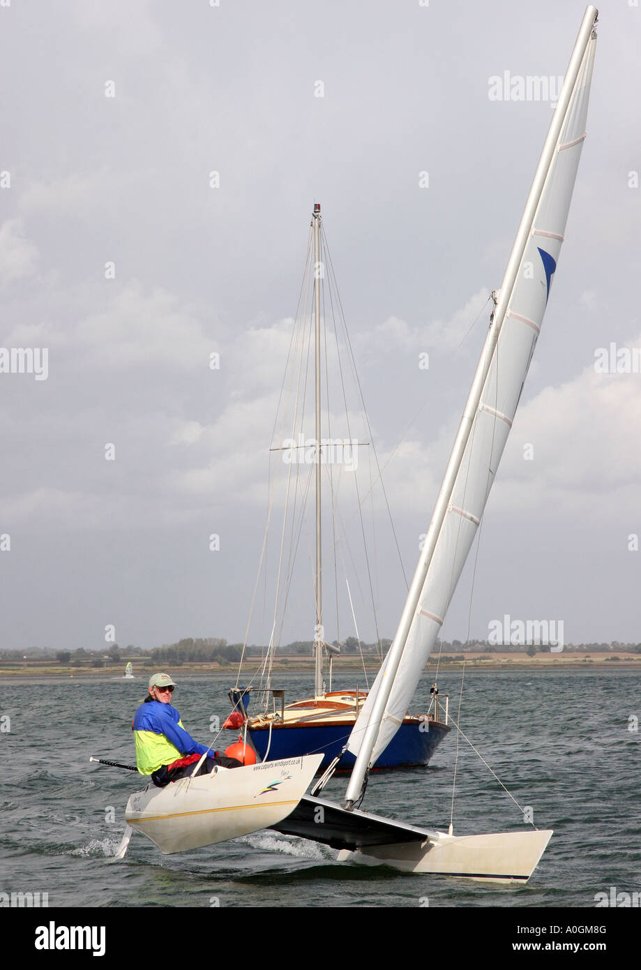 Catamaran saling at the Marconi sailing club River Backwater Stock ...