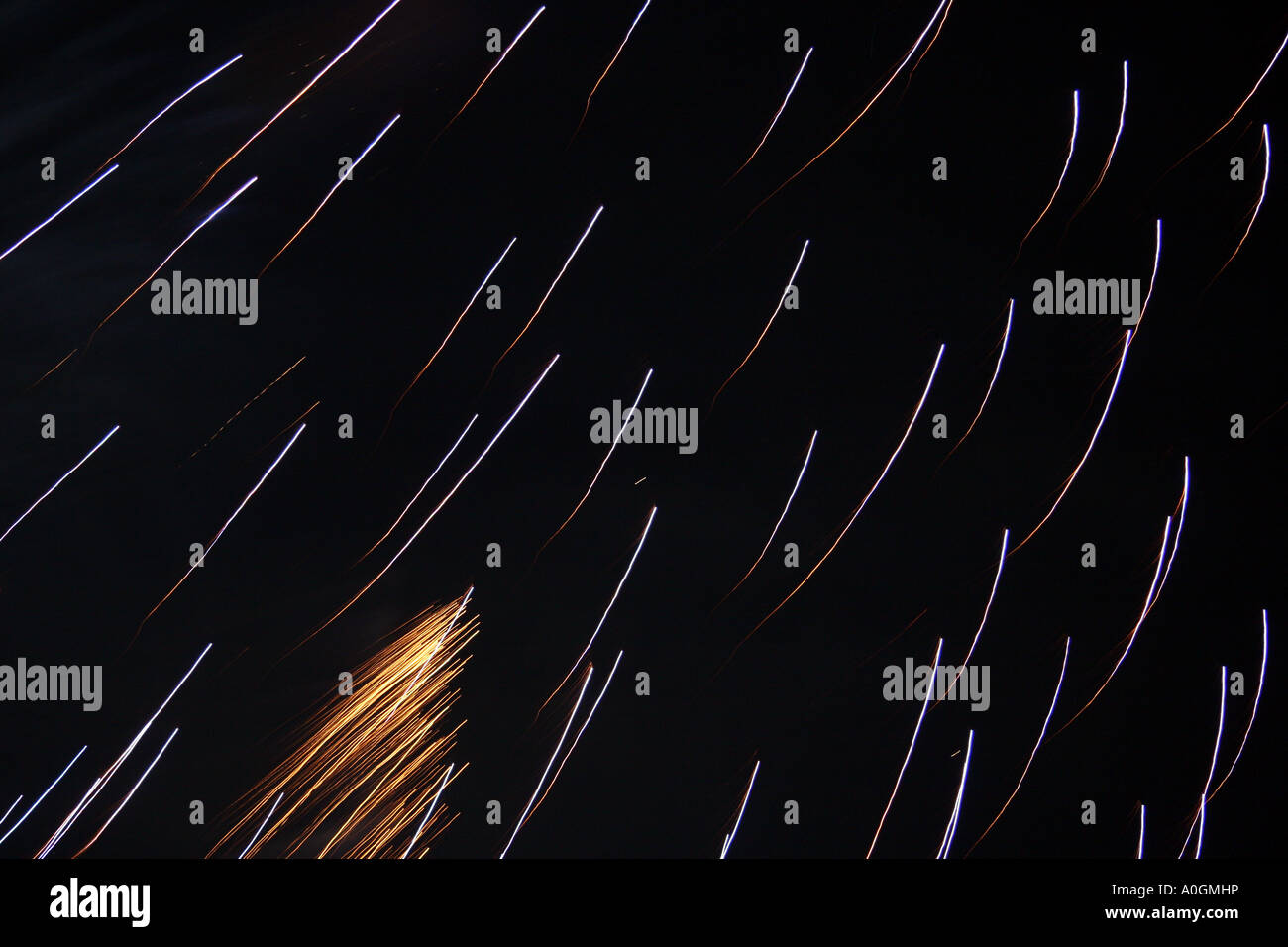 lights in the night sky Aliens Stock Photo - Alamy