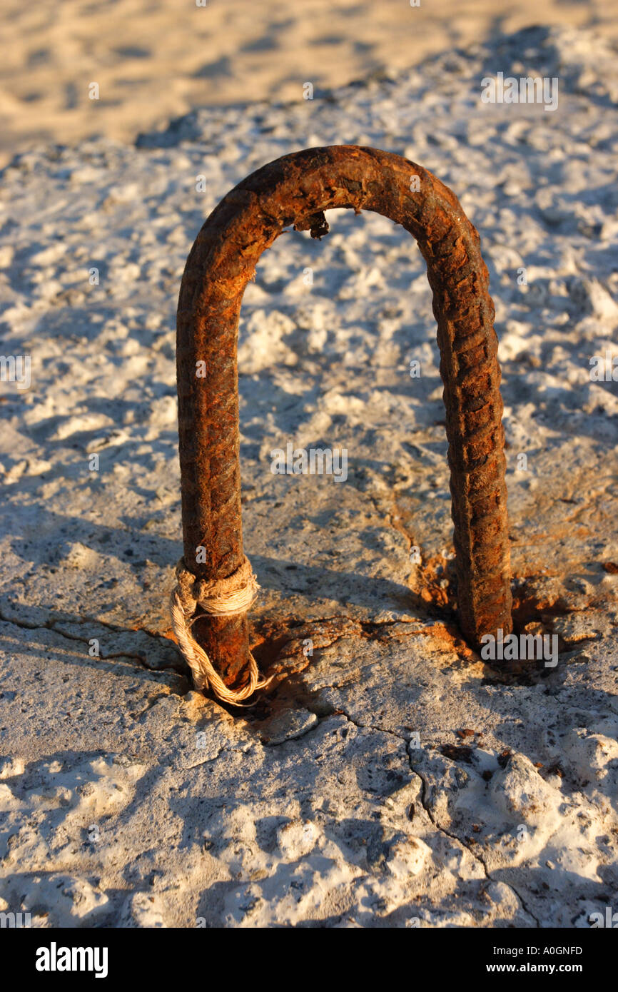 A RUSTY ANCHOR BOLT FIXED TO A STONE BLOCK Stock Photo - Alamy