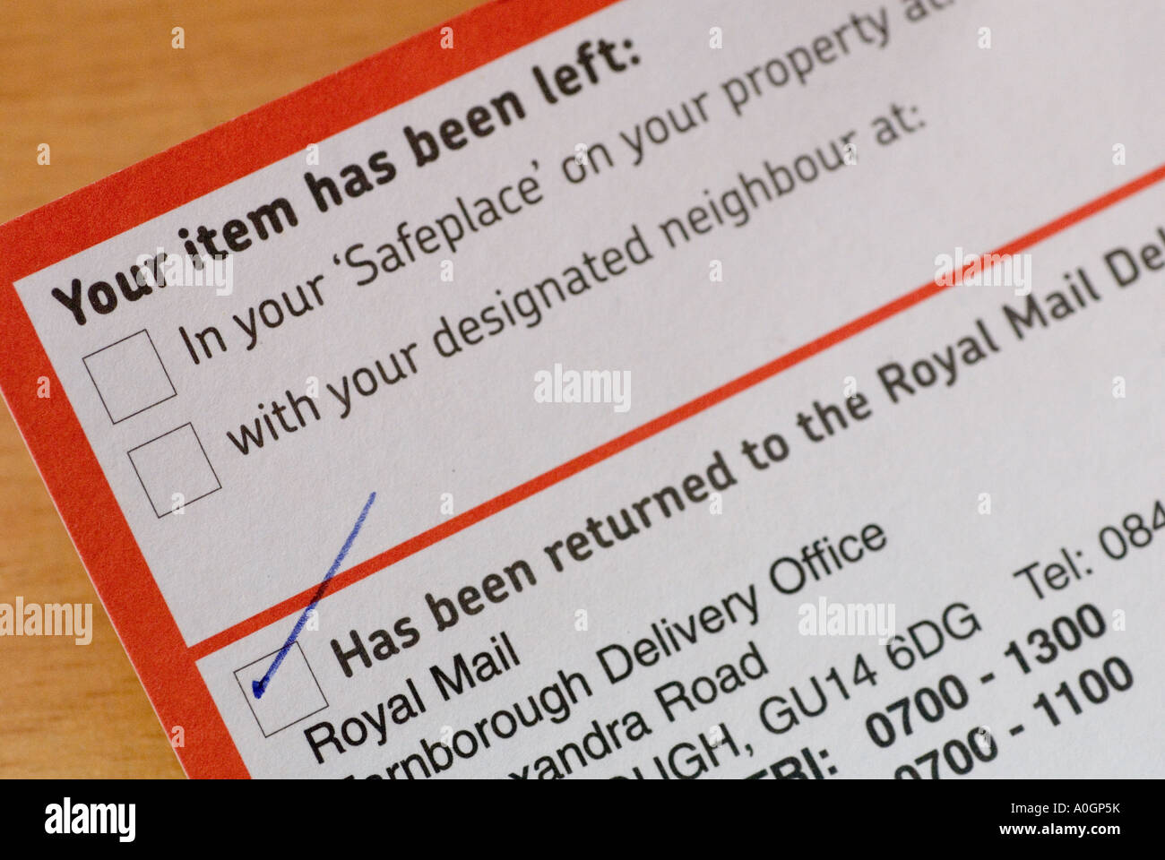 Missed delivery hi-res stock photography and images - Alamy