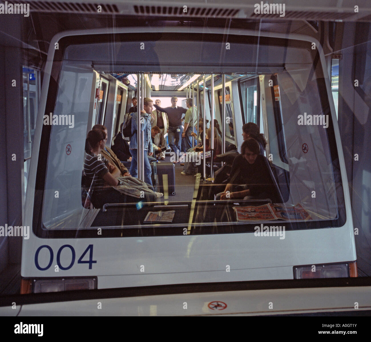 Sky Line rail shuttle, Frankfurt Airport, Germany Stock Photo - Alamy