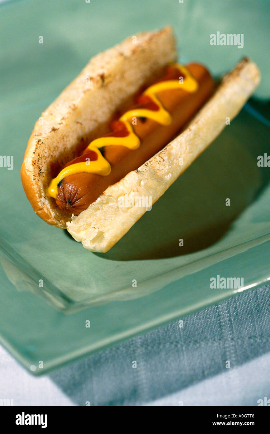Hot dog with mustard Stock Photo - Alamy