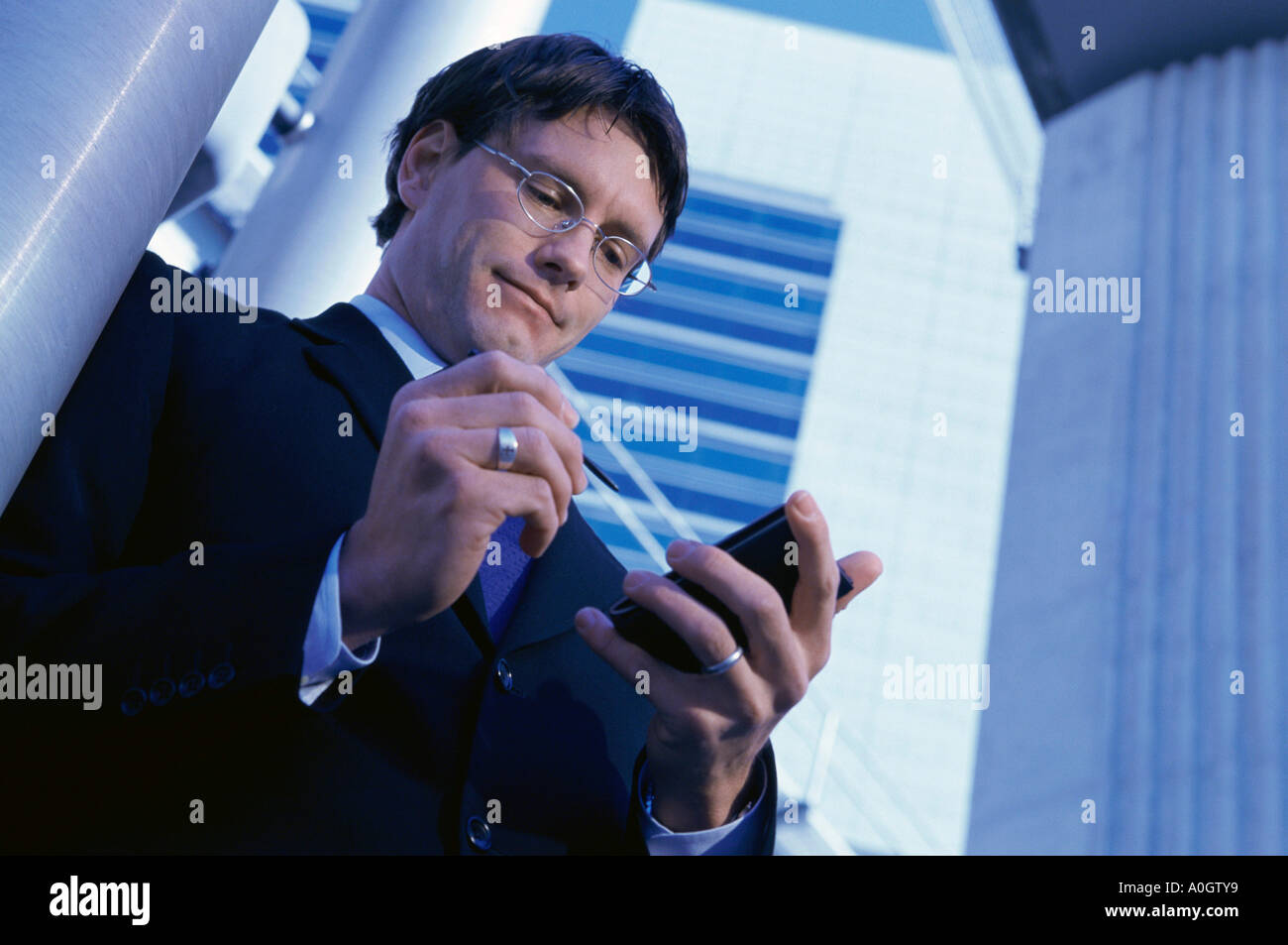 Businessman using digitized pen hi-res stock photography and images - Alamy