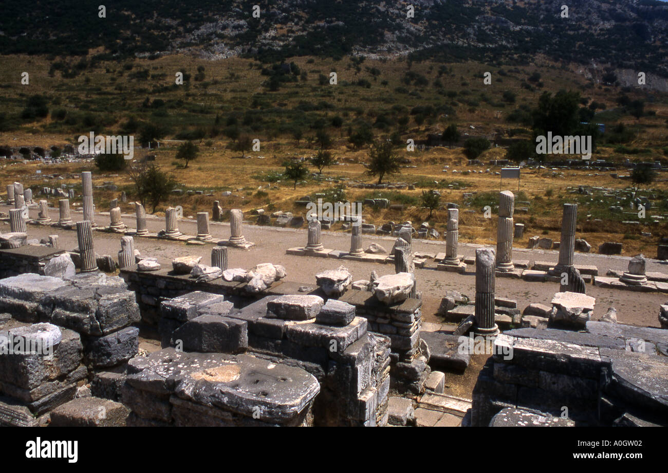 Ancient road in Ephesus Turkey Stock Photo - Alamy