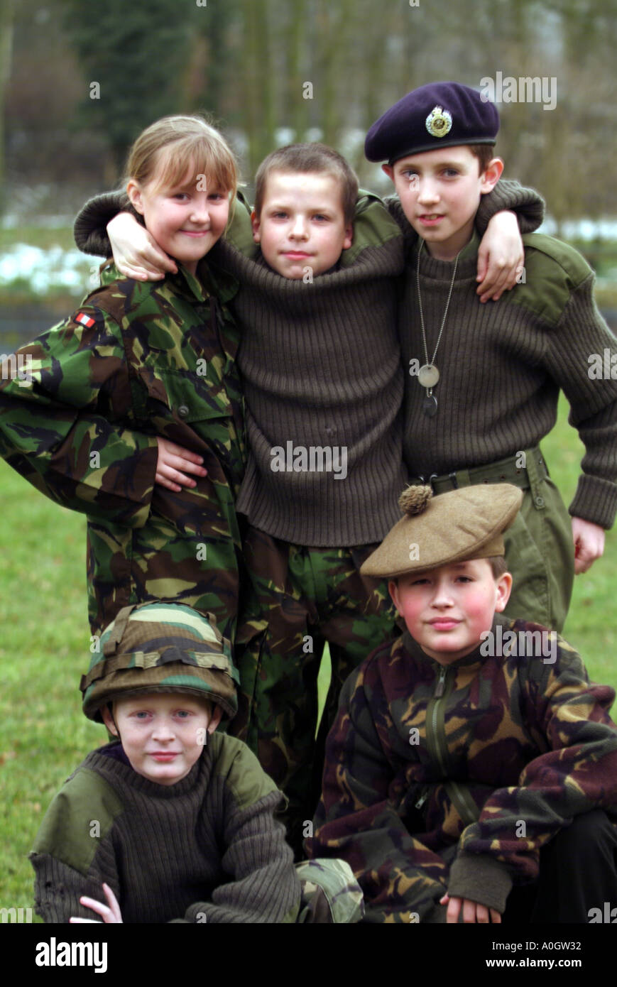 British army children playing hi-res stock photography and images - Alamy