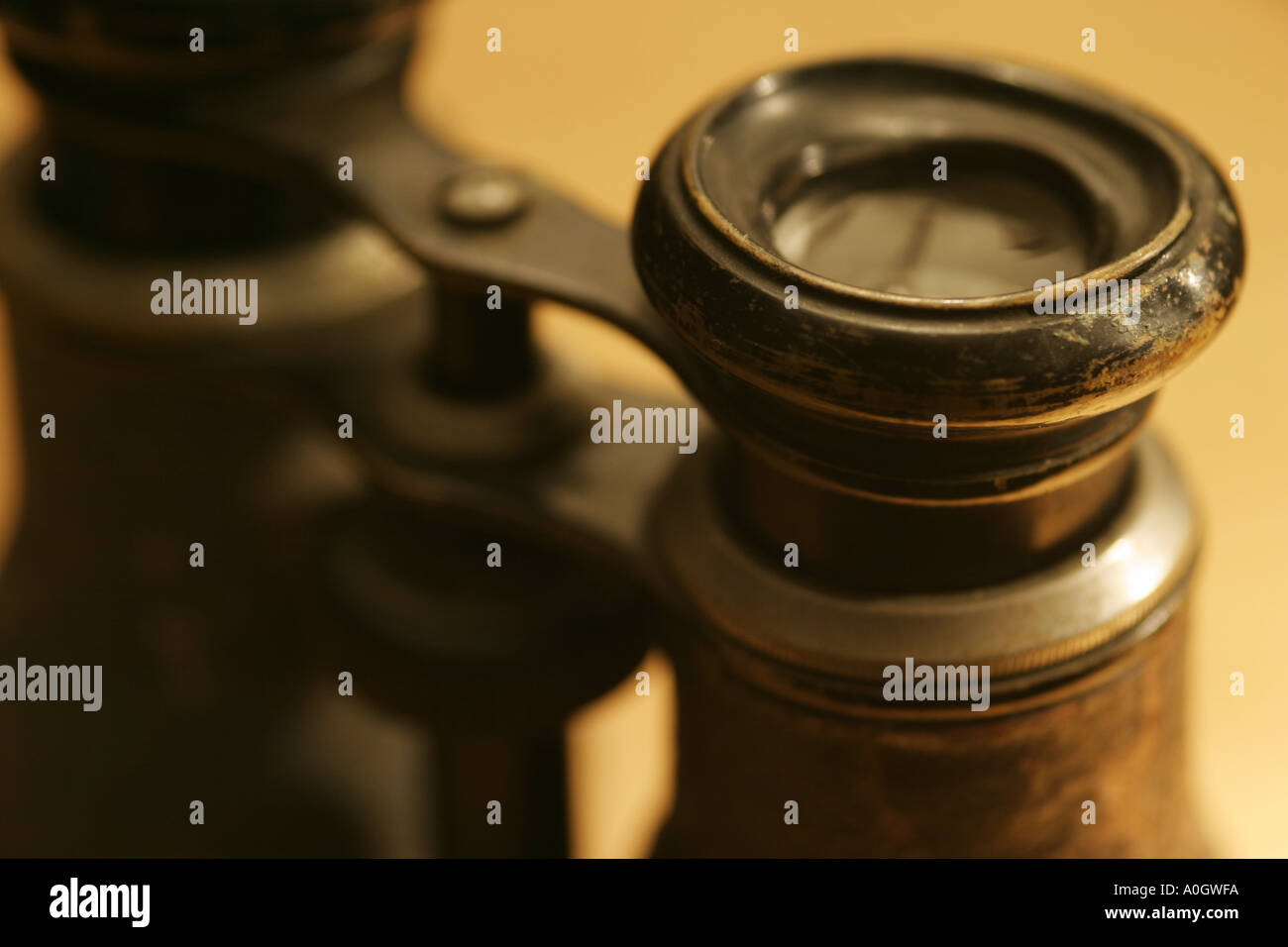 Old brass small binoculars field glasses Stock Photo - Alamy