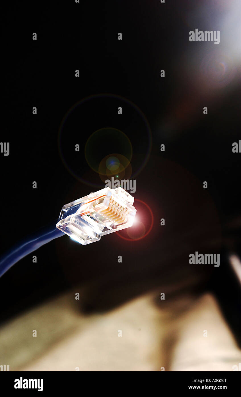 Ethernet cable used to connect to internet Stock Photo - Alamy