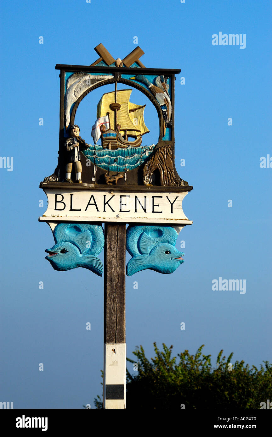 Village sign blakeney norfolk england hi-res stock photography and ...