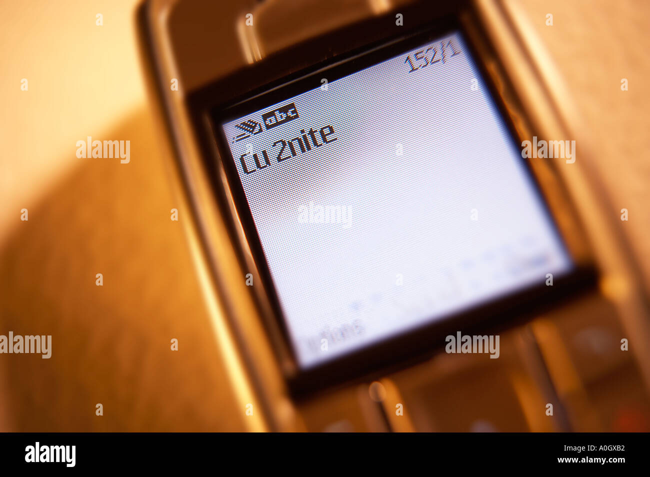 TEXT MESSAGE ON MOBILE PHONE SCREEN C U 2 NITE SEE YOU TONIGHT Stock ...