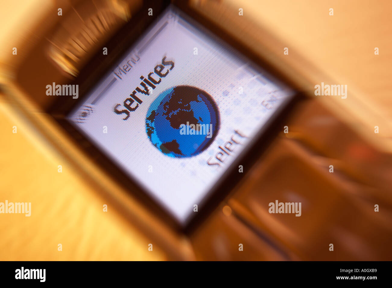 SERVICES MENU ON MOBILE PHONE SCREEN Stock Photo - Alamy