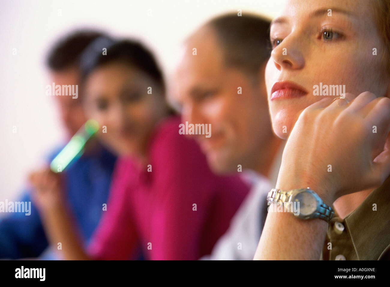 Side profile of business executives in an office Stock Photo - Alamy