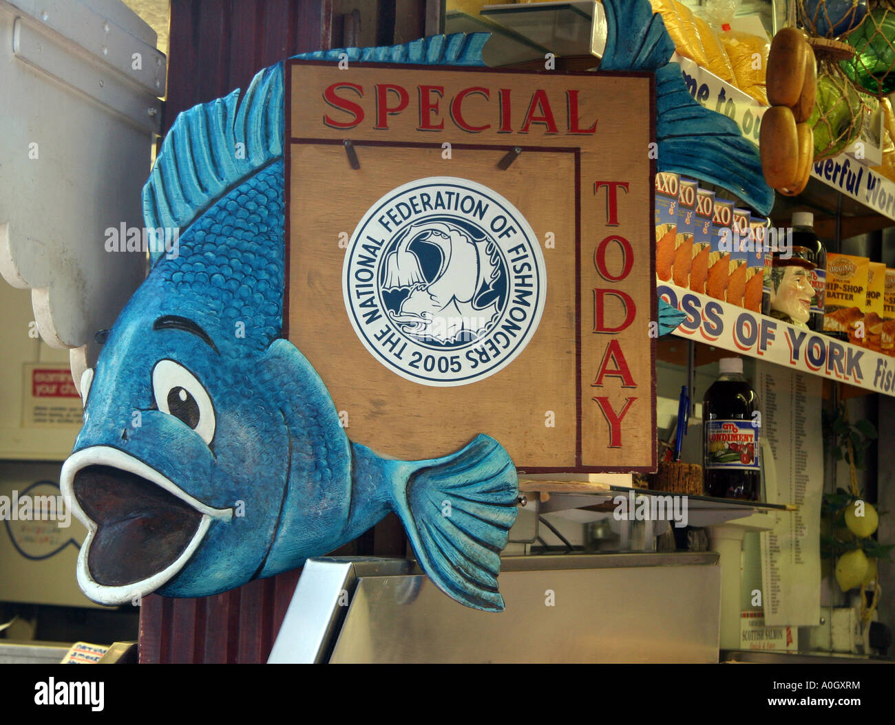 fish advertising todays special Stock Photo - Alamy
