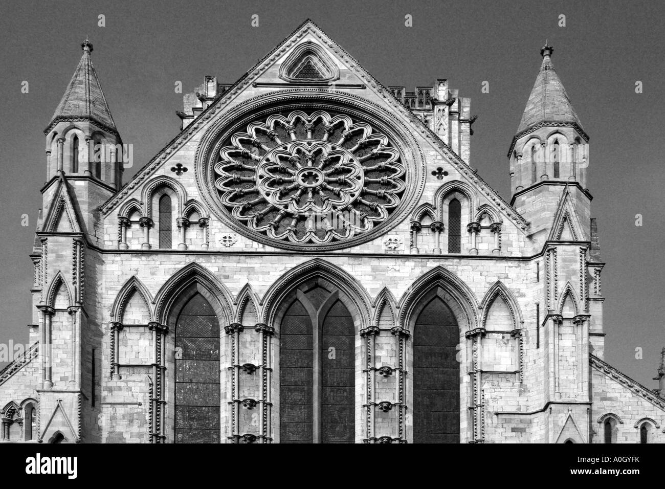 Rose window medieval church Black and White Stock Photos & Images - Alamy