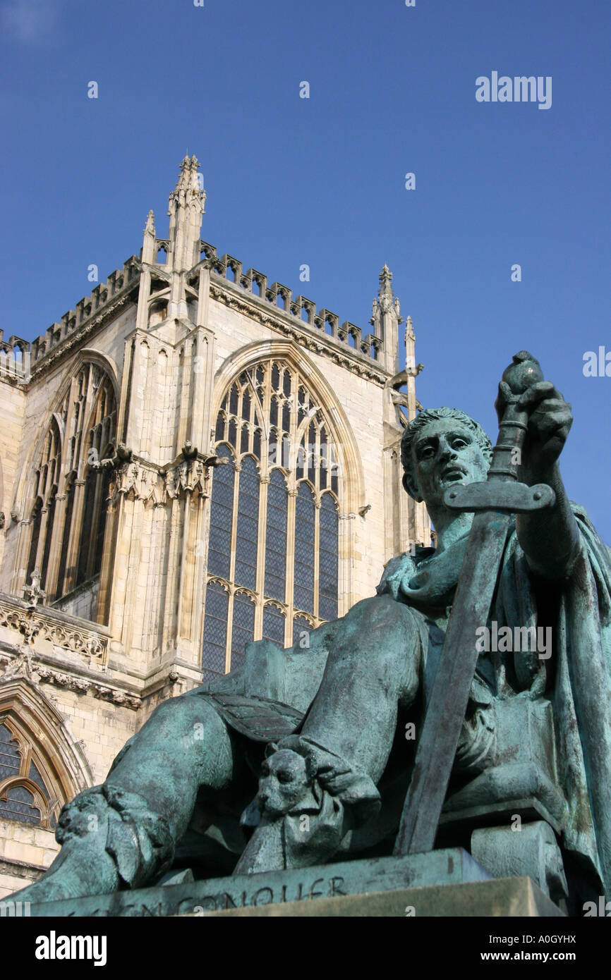 statue of the Roman emperor Constantine The Great outside York Minster ...