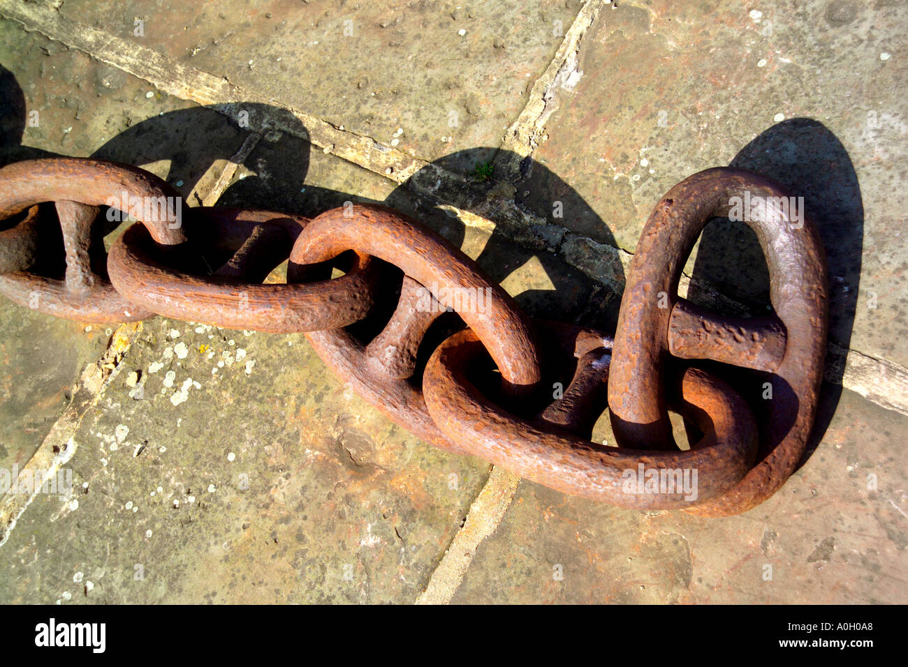 anchor chains in dry dock Stock Photo - Alamy