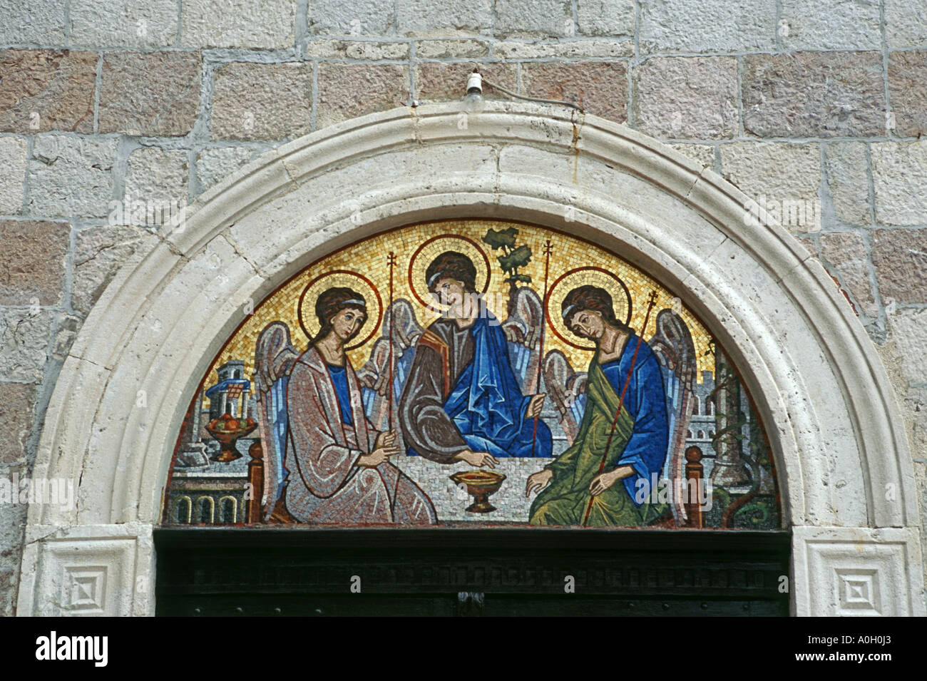 Mosaic at Holy Trinity (Sv Trojica) Church in Budva, Adriatic Coast ...