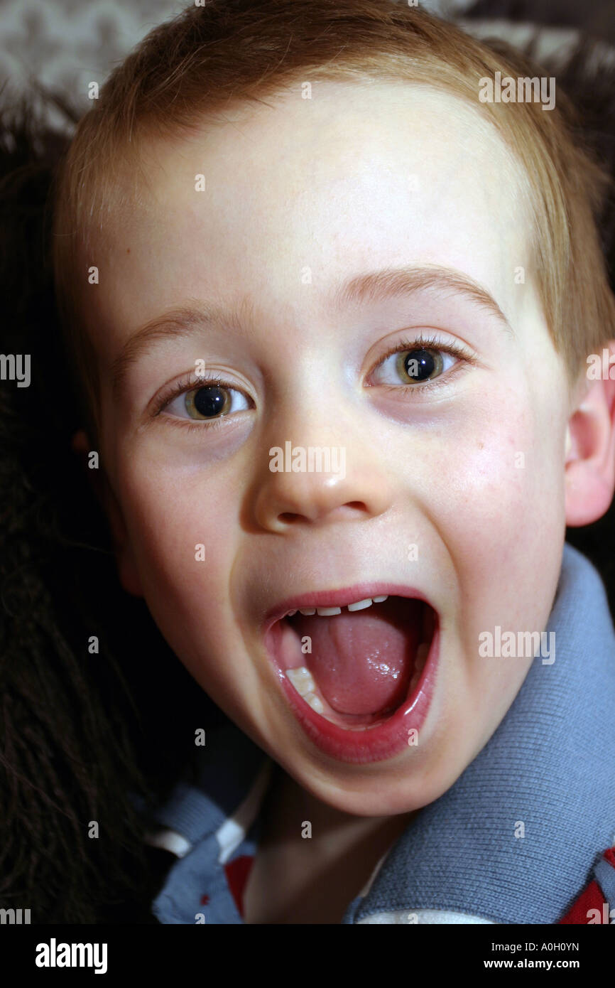 young boy yelling Stock Photo - Alamy