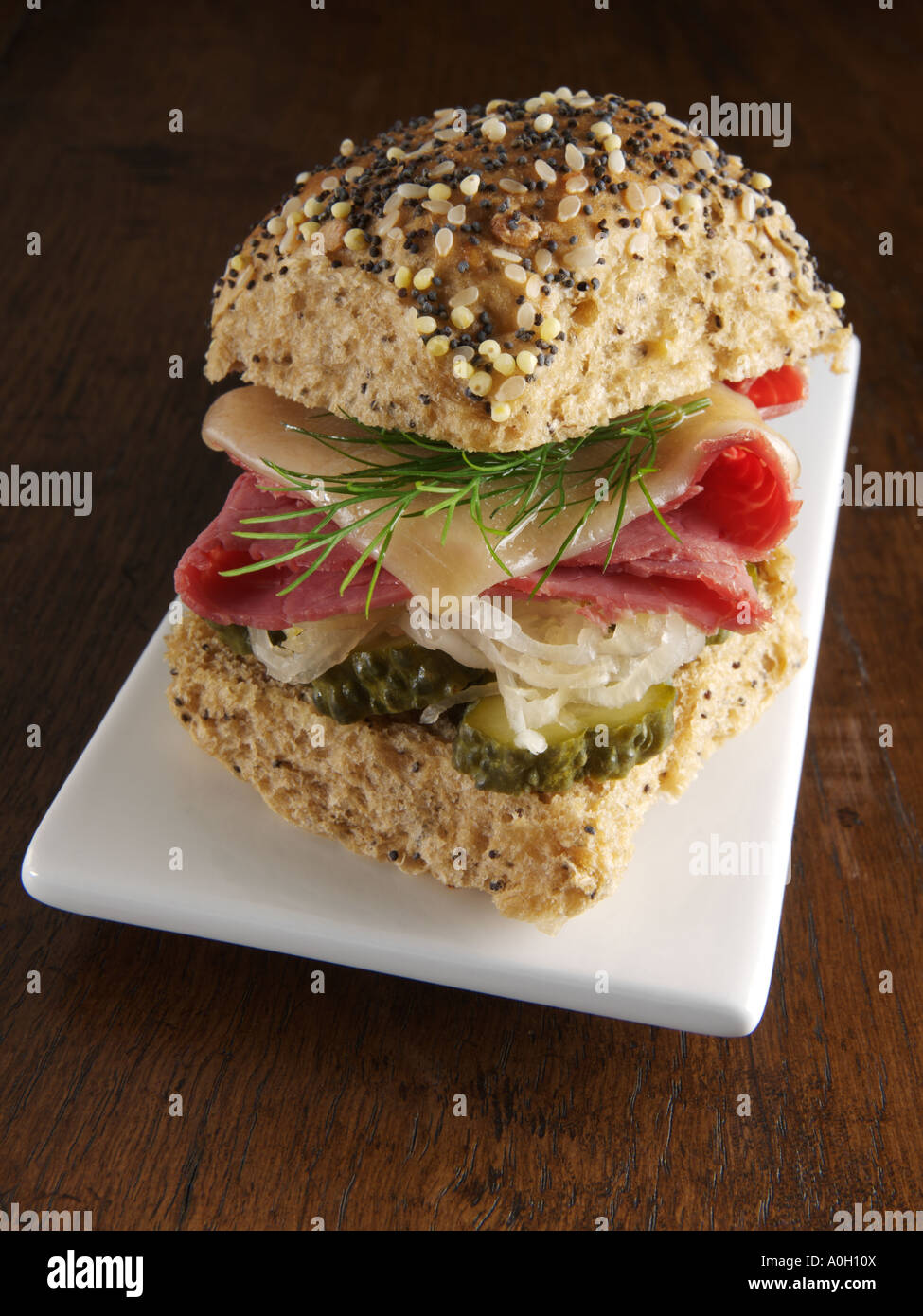 Corned beef Reuben roll Stock Photo - Alamy