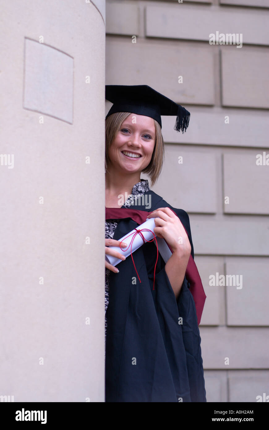 Graduation girl at university Stock Photo - Alamy