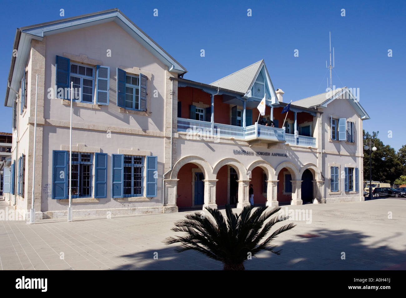 A GOVERNMENT BUILDING IN LARNAKA, CYPRUS NEAR THE SEAFRONT Stock Photo ...