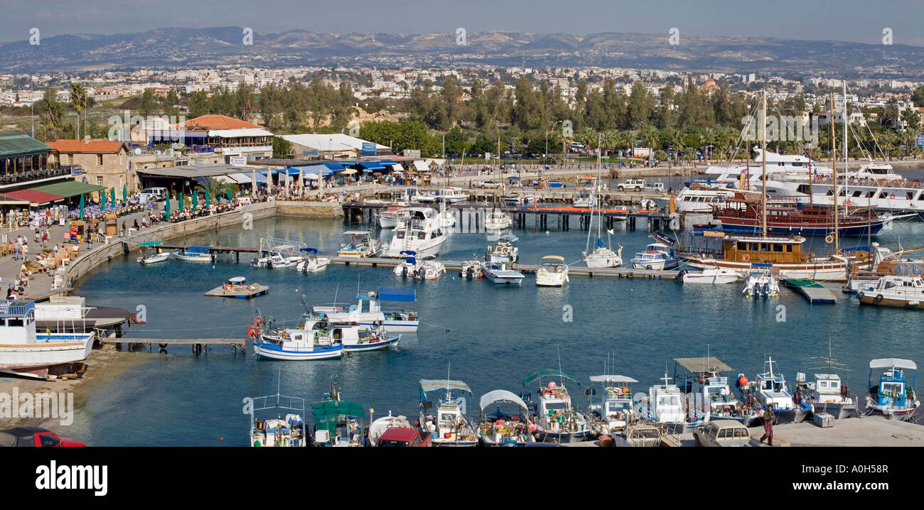 A panoramic view of the harbour at paphos hi-res stock photography and ...