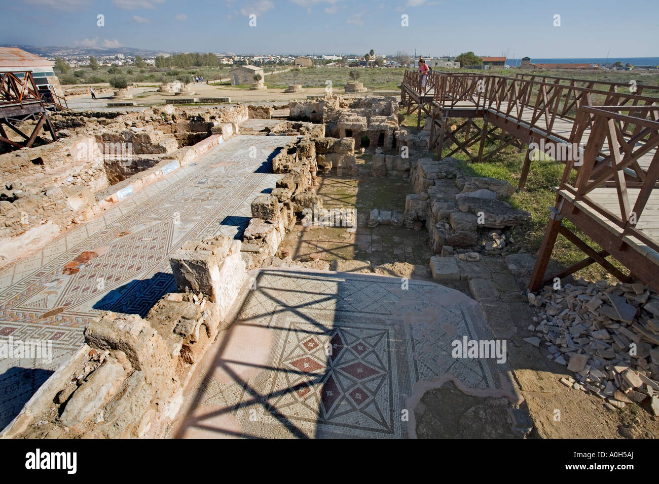 the huge Archaeological site at Pafos, cyprus Stock Photo - Alamy