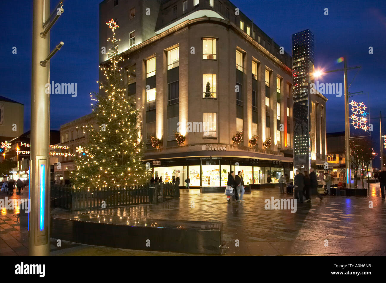 England Tees Valley Middlesbrough Binns Corner 2005 Christmas lights ...
