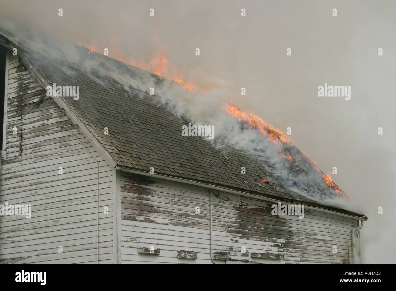 Barn Roof on Fire Stock Photo - Alamy