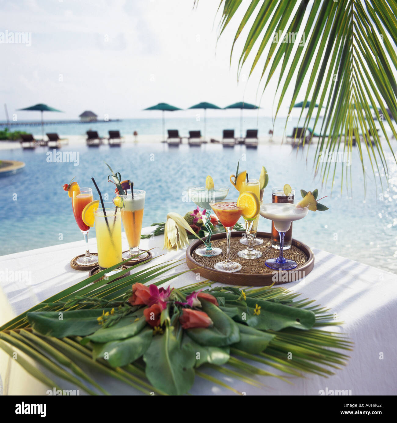 Variety of cocktails on a table Stock Photo - Alamy
