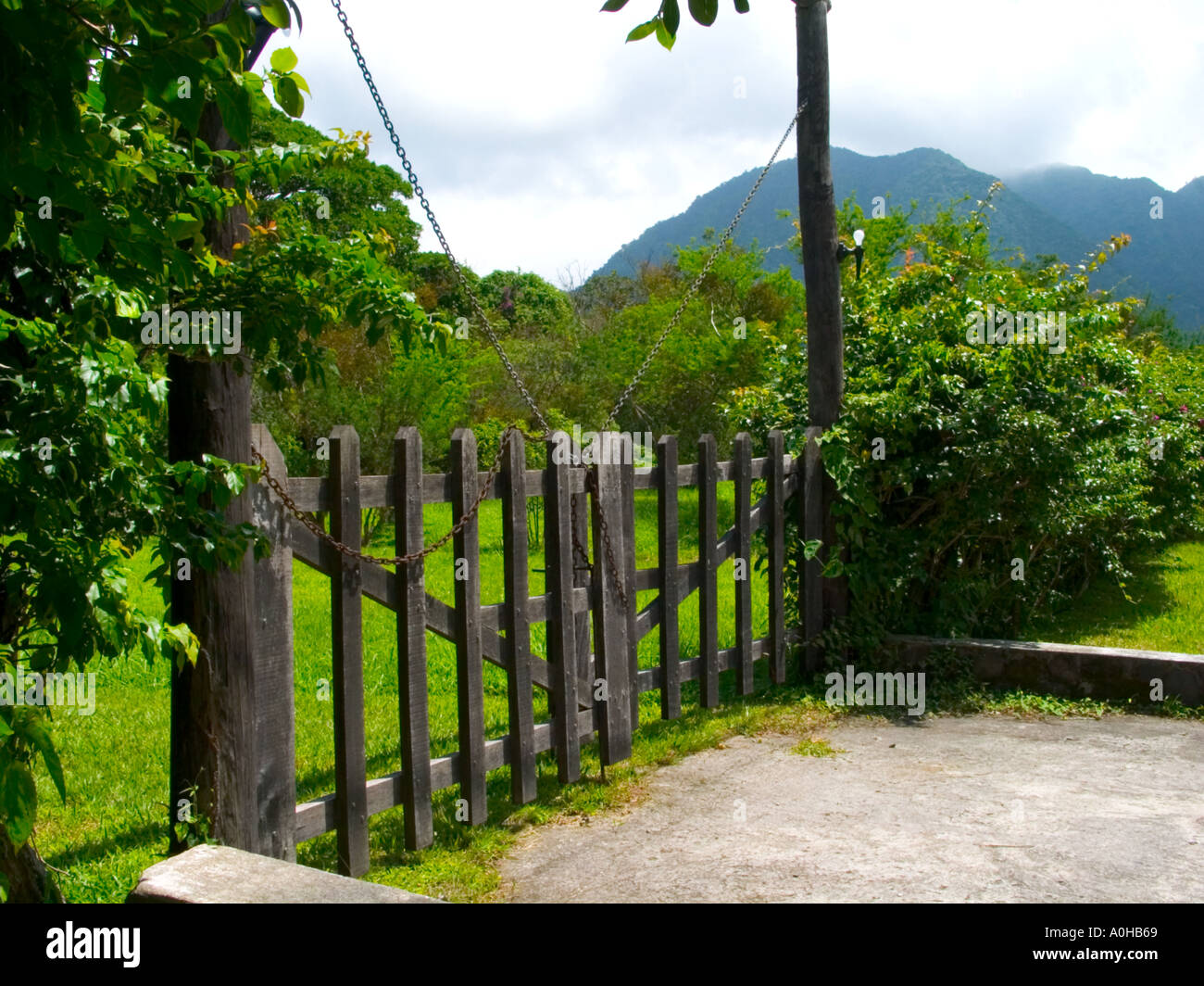 Wooden fence entrance at El Valle de Anton, Panama, Central America ...