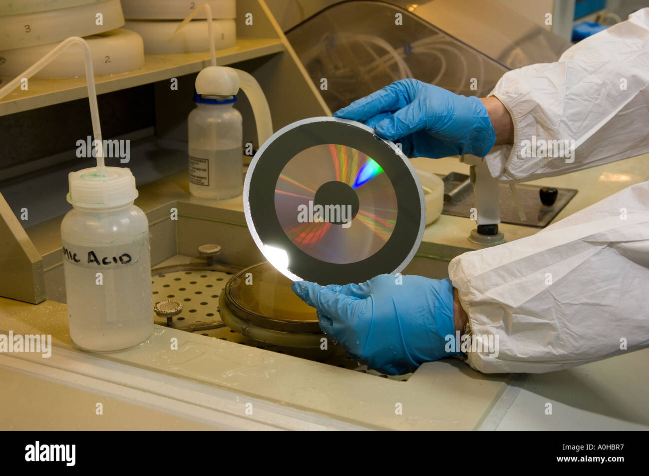 Nickel plating of CD DVD glass master Stock Photo - Alamy