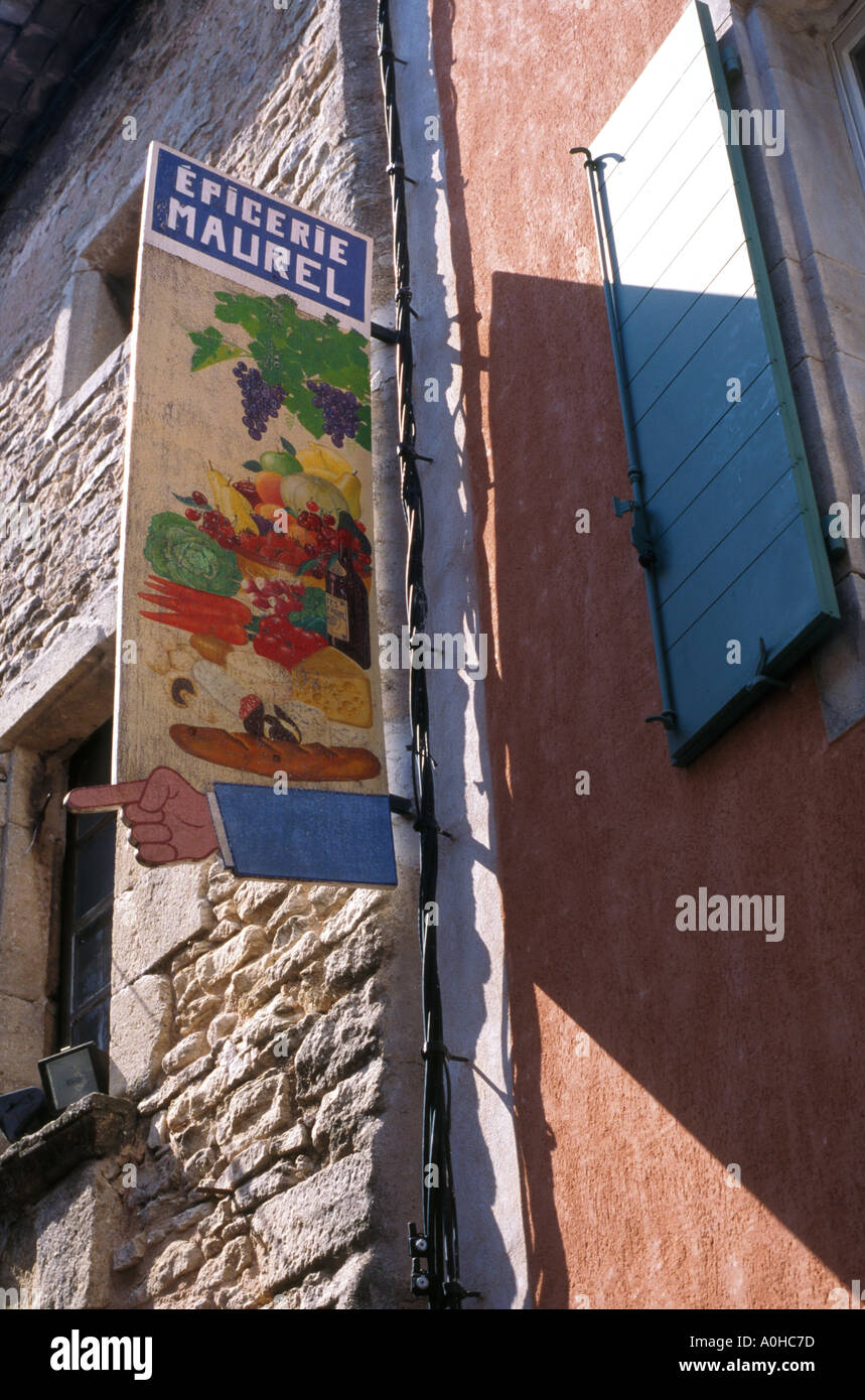 Painted wall hanging sign for Epicerie Maurel grocer shop in the ...