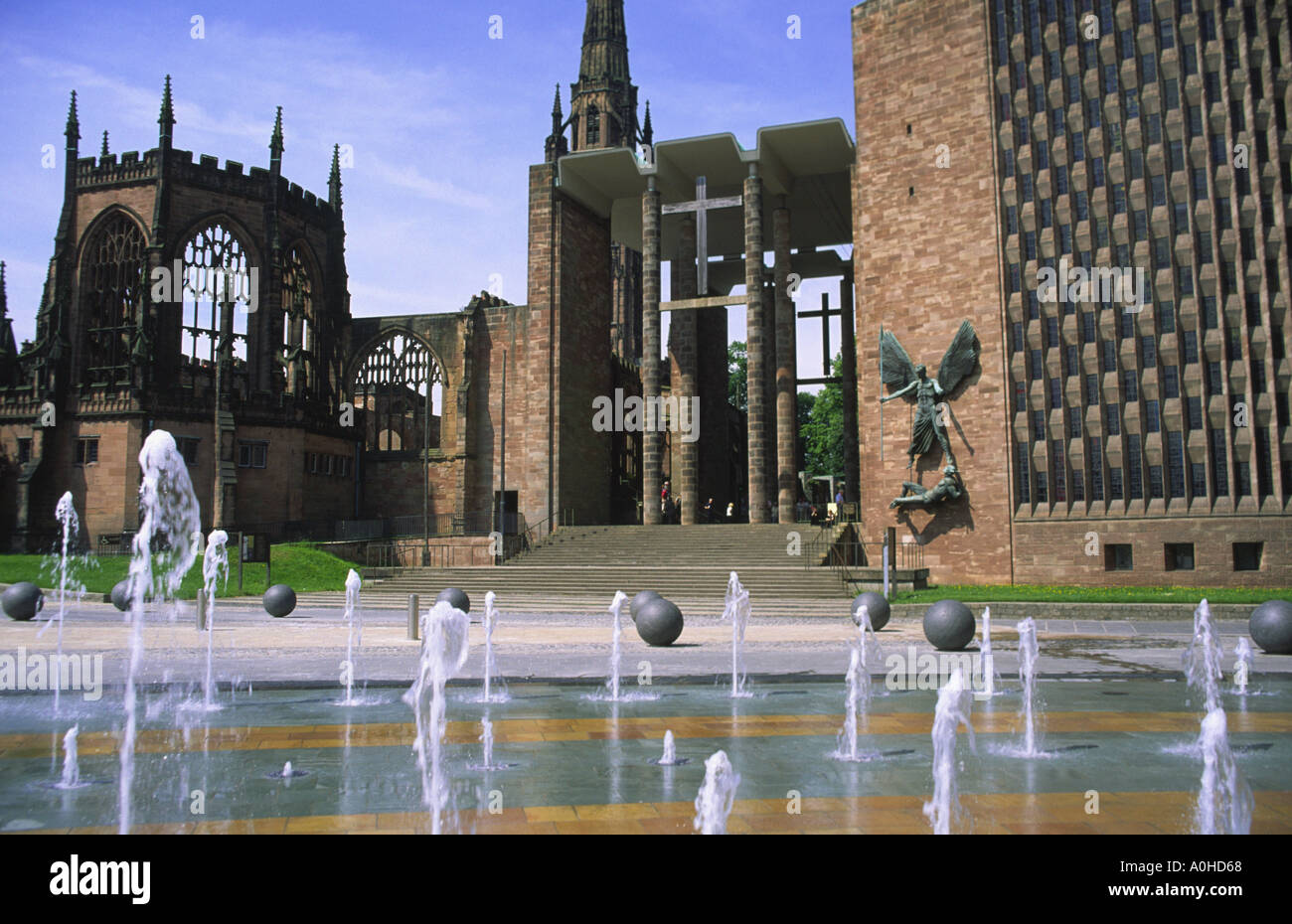 New Coventry Cathedral and Old Cathedral ruins Coventry Stock Photo - Alamy