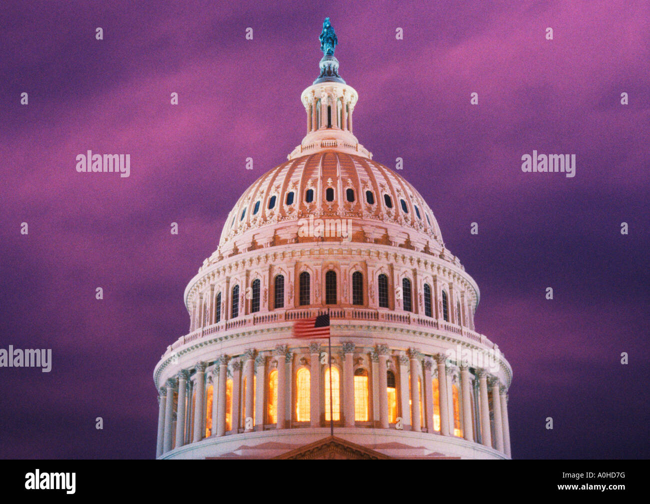 USA Washington DC The US Capitol Building Dome and The Statue of ...