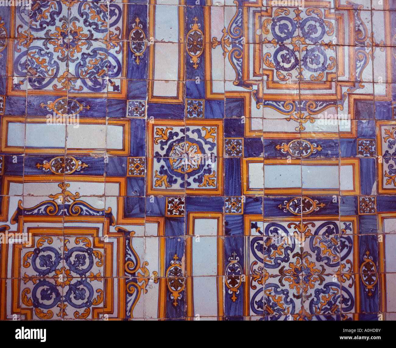 Portuguese blue tiles or azulejos in the gardens of the Monte Palace ...
