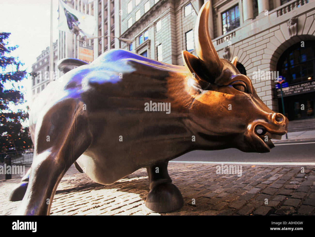 Wall Street Charging Bull sculpture, New York City Lower Manhattan, Financial District, Bowling ...