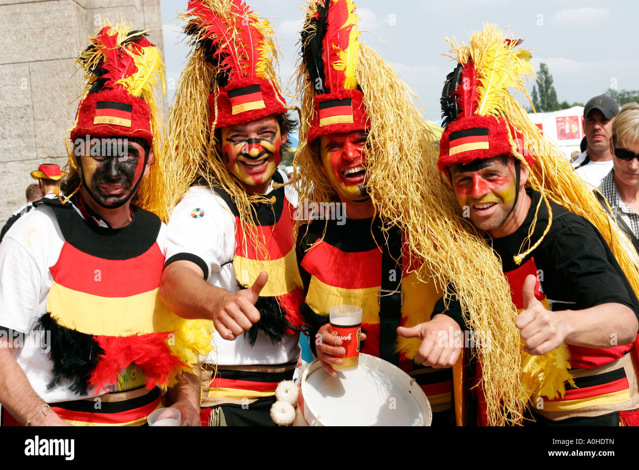 German fans at the olympic stadium in Berlin to watch Germany V ...