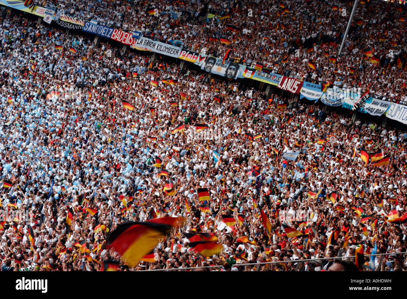 Crowds of Fans inside the Berlin stadium at the World Cup quarter ...