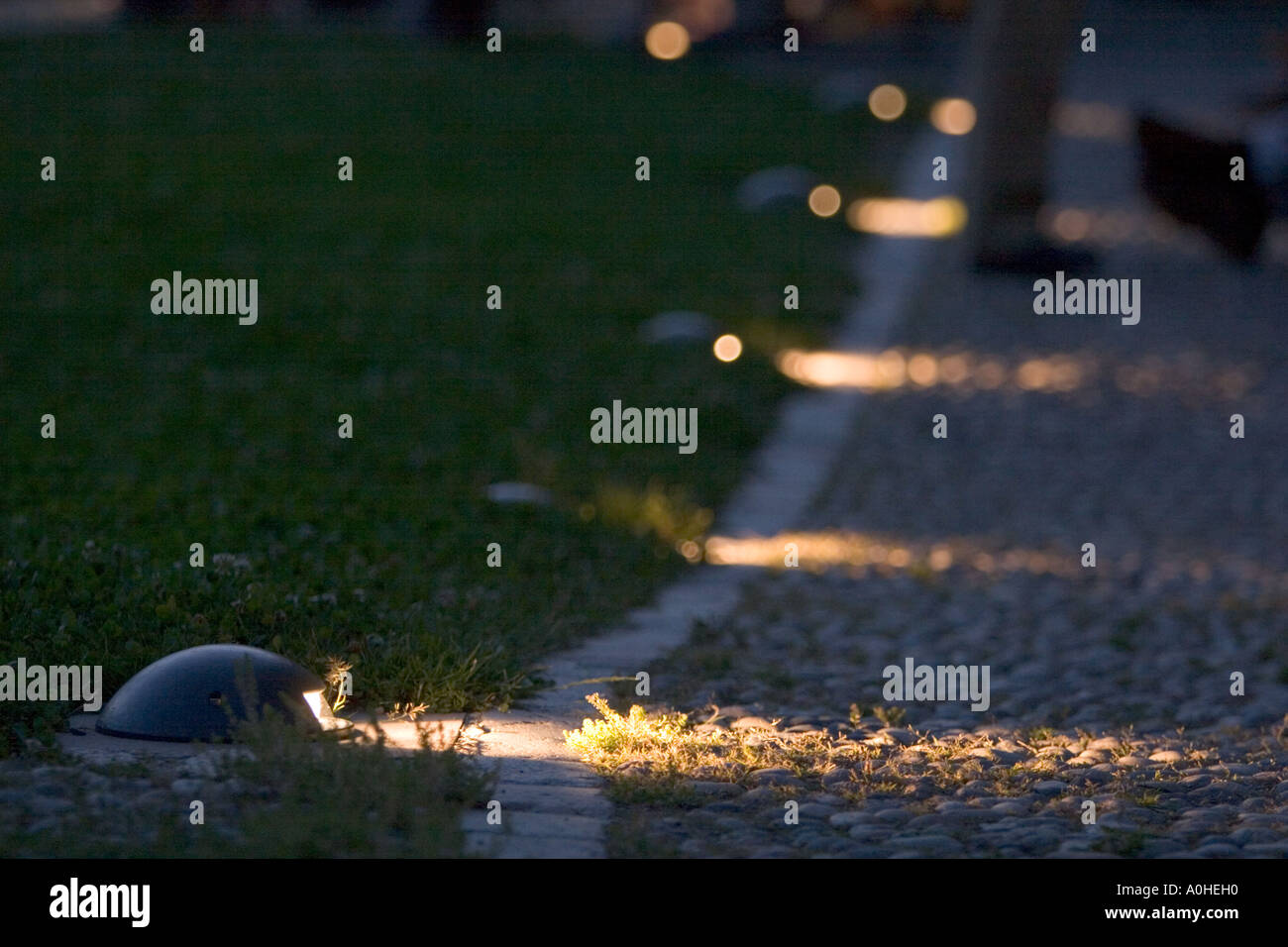 Footpath lighting in Schloss Goldrain, South Tyrol, Italy Stock Photo ...